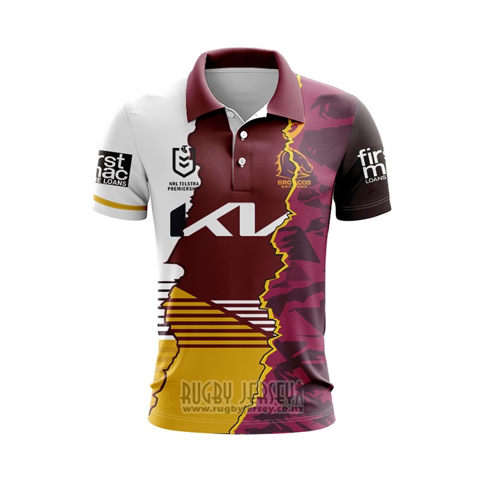 Jersey Polo Brisbane Broncos Rugby 2024 | RUGBYJERSEY.CO.NZ