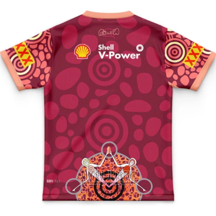 Jersey Kid's Queensland Maroons Rugby 2024 Indigenous | RUGBYJERSEY.CO.NZ