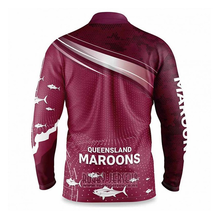 NRL Queensland Maroons Rugby Jersey 2022 Fish Finder | RUGBYJERSEY.CO.NZ